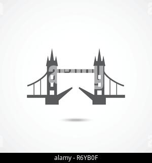 Turm, Brücke, London, Umriß, Zeichen, Vektor, Piktogramm, Symbol ...
