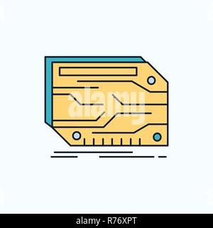 Hardware-pc-Komponenten. Symbole der Computerelemente ...