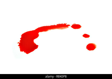 Blutausstrich Tröpfchen/Blut Flecken auf weissem Hintergrund - abstrakt ...