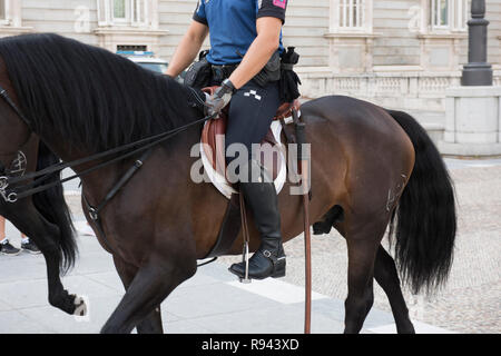 Reiten die berittenen Polizisten, zusammen mit Einsatz Hundertschaft ...