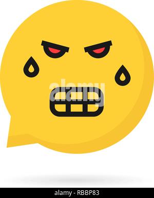 Cartoon genervt Smiley Emoticon Vektor Abbildung - Bild: 184750072 - Alamy