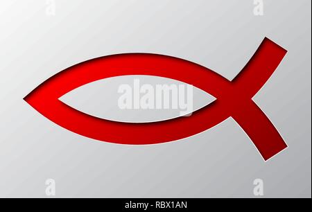 Zeichen der Fische, ein Symbol für christliche Kunst, auch als Jesus ...