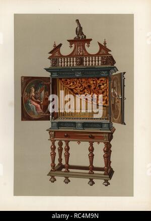 Positive Orgel. Dieses Musikinstrument ist eine Kammer Orgel und wird ...