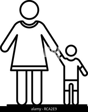 Symbol für den Vektor für den neffen Umriss. Dünne Linie schwarz Neffe ...