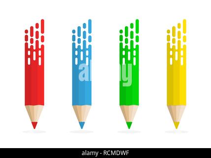 Buntstift Symbol auf weißem Hintergrund. Vector Illustration Stock ...