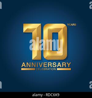 10 Jahre Jubiläum mit Red Ribbon Logo. Flache Vektor Vektor Abbildung ...