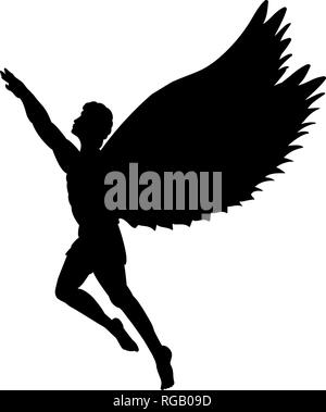Fliegende mann Ikarus silhouette Mythologie Symbol fantasy Märchen ...