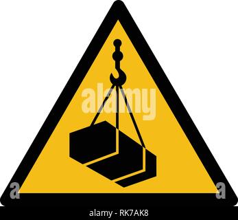 Gefahr-Overhead, Kran laden fallende Gefahr Gefahr Zeichen, Fracht ...