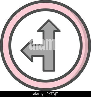 Vektor geradeaus oder nach links Symbol Zeichen Symbol Vektor ...
