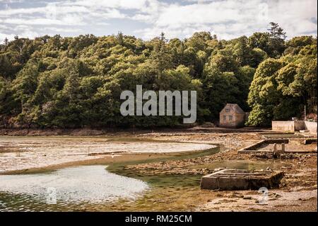 Frankreich, Finistere, Riec-sur-Belon, Anse de Goulet Riec am rechten ...