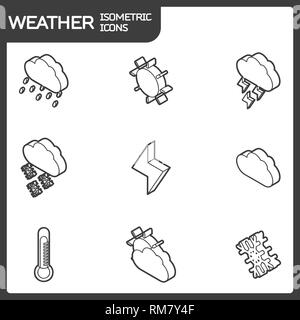 Meteorologie und Klimavorhersage Piktogramme Vektorillustration ...