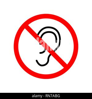 Ban sprechen Zeichen. Nicht sprechen und nicht schreien. Vektor ...