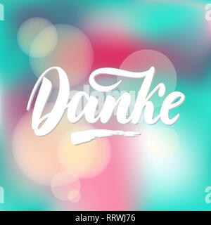 Vielen Dank, dass Sie sich in deutscher Sprache. Kalligraphie. Danke ...