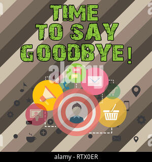 Schreiben Hinweis, Zeit, sich zu verabschieden. Business foto ...