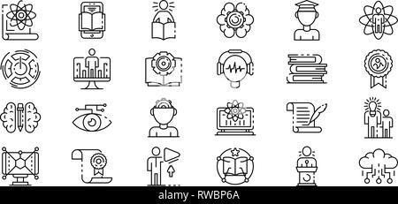 Interaktives Lernen Symbole gesetzt. Flache Satz von Interactive ...