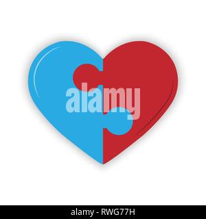 Halbes Herz Gliederung Stock-Vektorgrafik - Alamy