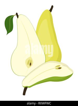 Reife Birne Obst auf weißem Hintergrund isolieren. Close up clipart mit ...