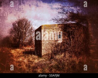 Bunker auf dem Umfang des stillgelegten WW2 Flugplatzes der RAF ...
