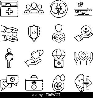 Organe spenden Symbole gesetzt. Cartoon von Organe spenden Vector Icons ...