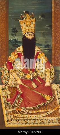 Dieses Porträt von Fath Ali Shah, dem zweiten Herrscher der Qajar ...