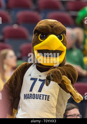 22. März 2019: Marquette Golden Eagles Wache Natisha Hiedeman (5) und ...