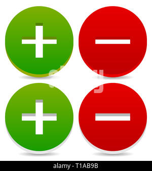 Plus- und minus-Zeichen, Symbole, Vektor-Eps 10 Stockfotografie - Alamy