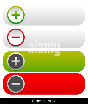 Plus- und minus-Zeichen, Symbole, Vektor-Eps 10 Stockfotografie - Alamy