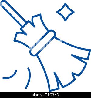 Hexe Besen Umrisse cartoon Vektor symbol Icon Design. Schöne Abbildung ...