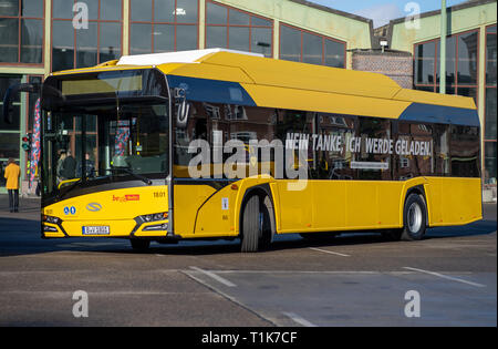 Berlin, Deutschland, E-Bus BVG Solaris Urbino 12 Elektroautos im Jahre ...