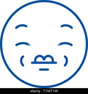 Küssen emoji Vektor Symbol Leitung, lineare Konzept erläutern, Zeichen ...