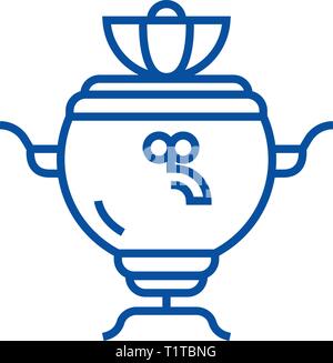 Alte russische Samowar-Ikone. Umriss alten russischen samovaren Vektor ...