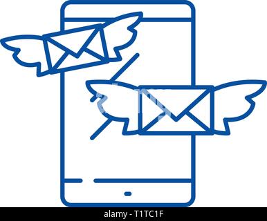 Umschlag schreiben Nachrichten und mit Tablet hand Stockfoto, Bild ...