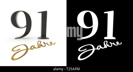 Goldene Zahl 91 90 Aus aufblasbaren Ballon Stockfoto, Bild: 161795840 ...