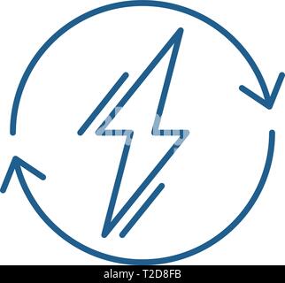 Stromverbrauch Symbol Leitung Konzept. Stromverbrauch flachbild Vektor ...