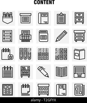 Inhalt Symbol Leitung Pack für Designer und Entwickler. Symbole von Web ...