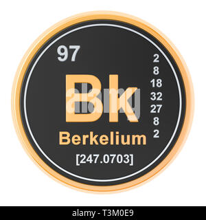 Berkelium auf Periodensystem. Radioaktives transuranisches und ...