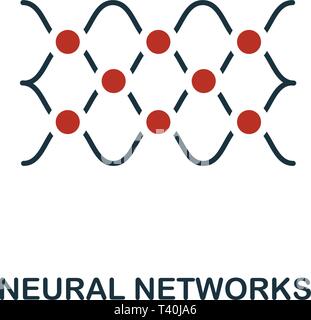 Neuronales Netzwerk Symbol in zwei Farben Design. Premium Design aus ...