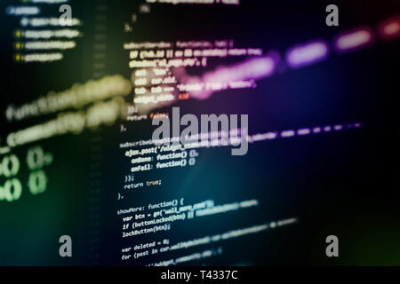 Desktop Quellcode und Technologie Hintergrund, Entwickler oder ...