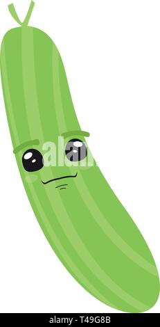 Cartoon-Illustration der lustige Gurken singen Stockfoto, Bild ...