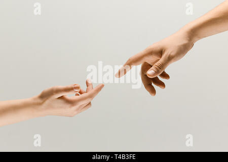 Die Erschaffung Adams (Michelangelo) zwei Hände unter Röntgenkontrolle ...