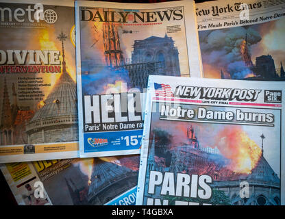 Titelseite der New York Daily News und der New York Post tabloid ...
