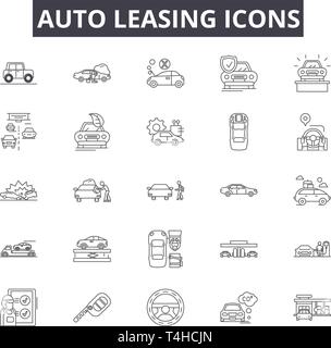Auto Leasing Zeile für Symbole, Zeichen, Vektor, Abbildung: Konzept ...