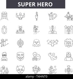 Superhelden Business Piktogramm man line Icon set. Superhelden ...
