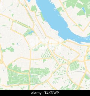 Moderne Stadtplan - Rostock Stadt Deutschlands mit Bezirken und Titel ...