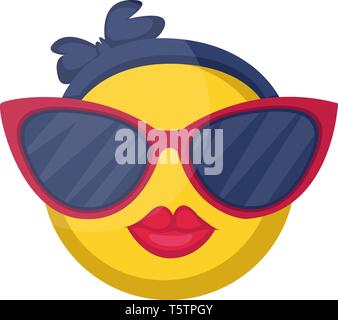 Big Smiley Emoticon mit Sonnenbrille vector Abbildung: Schwarz und Weiß ...