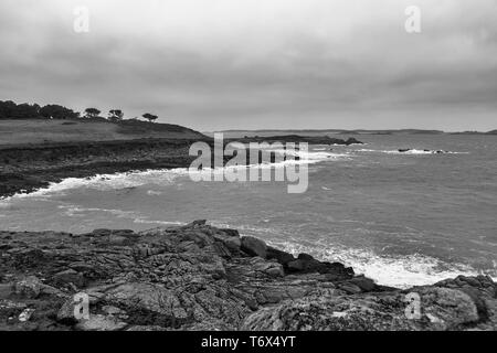 Blick über Darrity's Loch, der Maut Insel und über Crow Sound in den ...