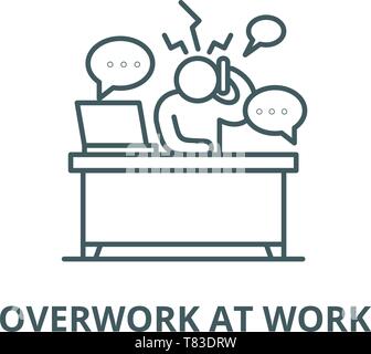 Überlastung am Arbeitsplatz Symbol Leitung Konzept. Überlastung bei der ...