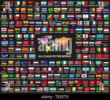 Alle nationalen Flaggen der Welt mit Namen - hohe Qualität vektor ...