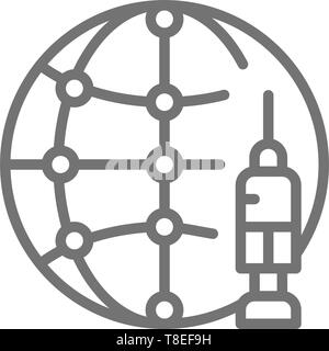 Symbolvektor für die Impfung mit Impfstoffspritze Person-Symbol für ...