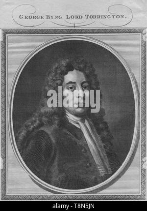 George Byng, 1. Viscount Torrington, KB PC (1668-1733) auf Gravur von ...